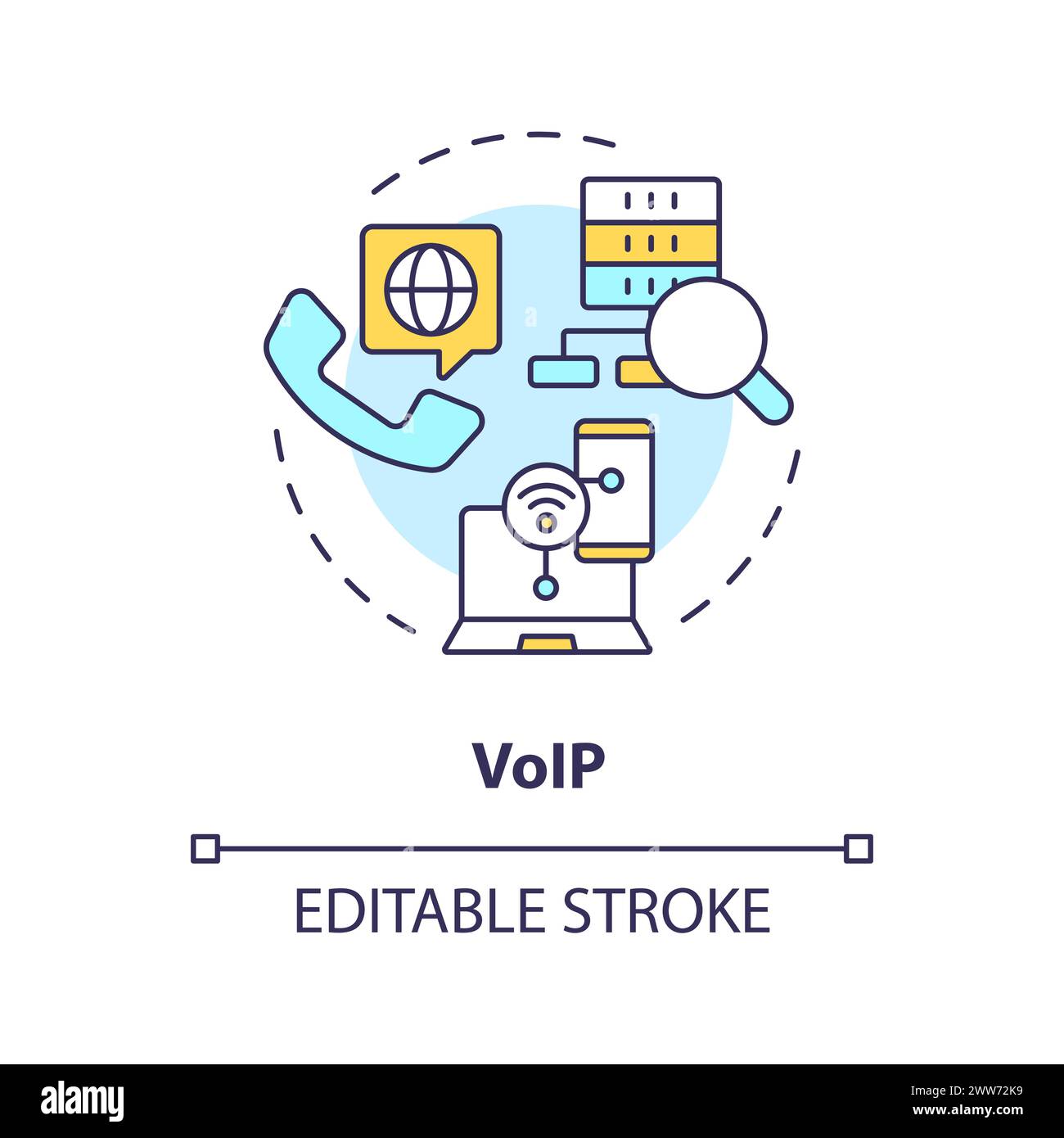 Voip voice recognition multi color concept icon Stock Vector Image ...