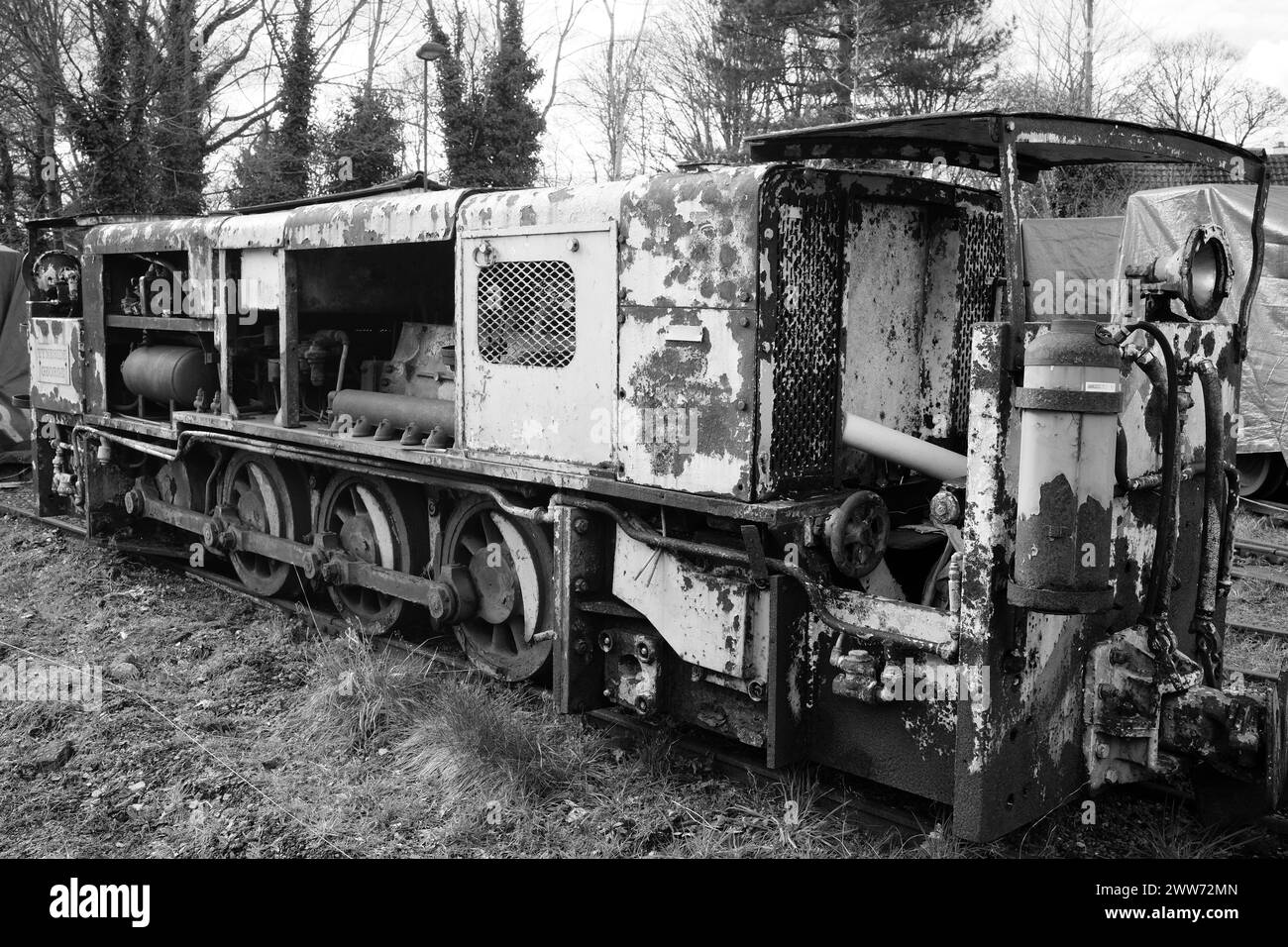 black and white image of coal mining train for travel under ground for ...