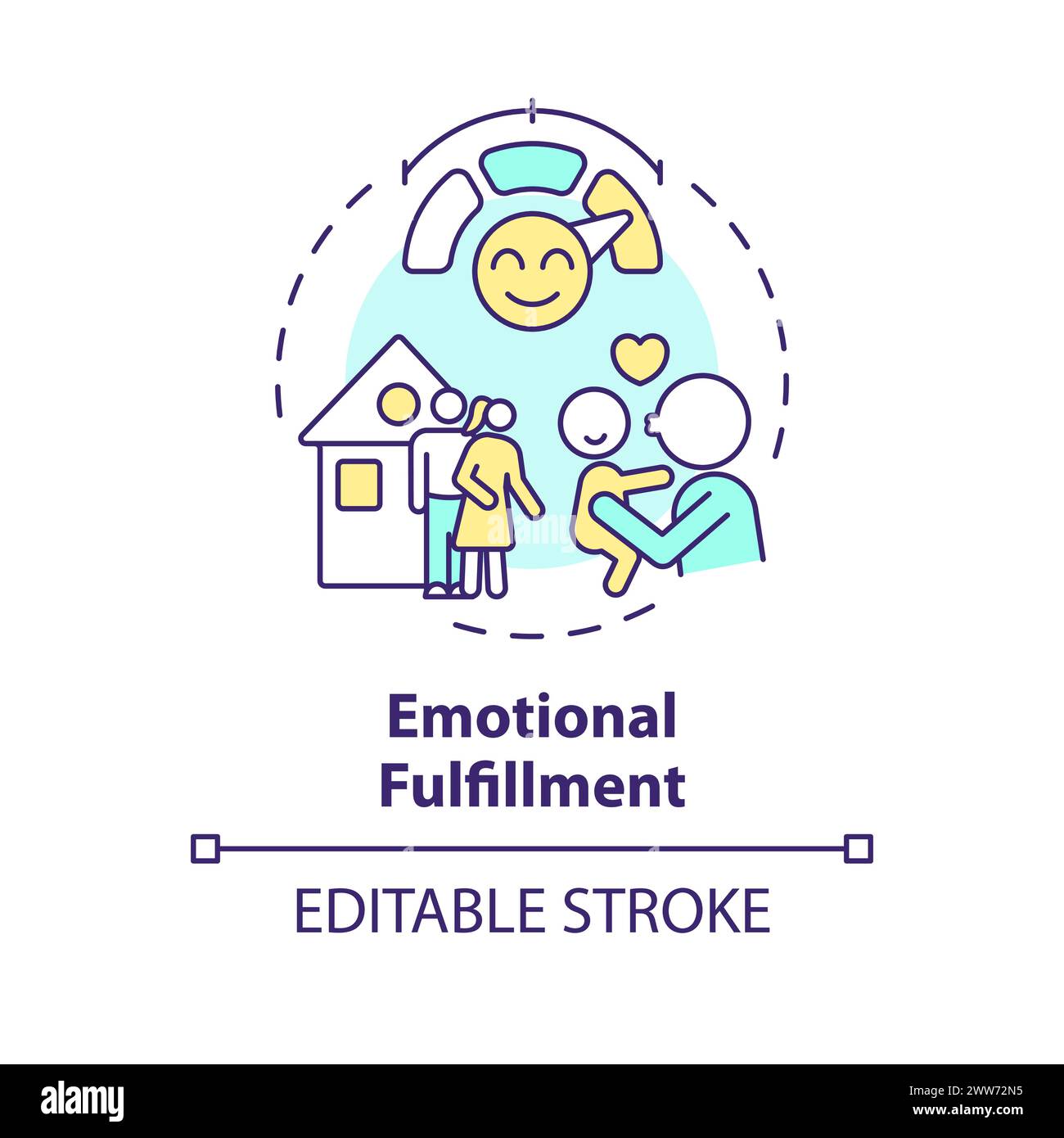 Emotional fulfillment multi color concept icon Stock Vector Image & Art ...