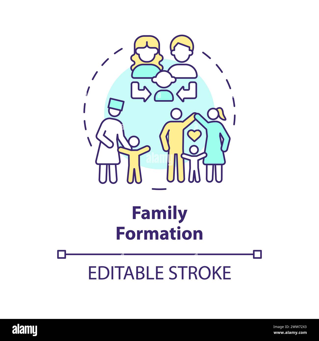 Family formation multi color concept icon Stock Vector Image & Art - Alamy