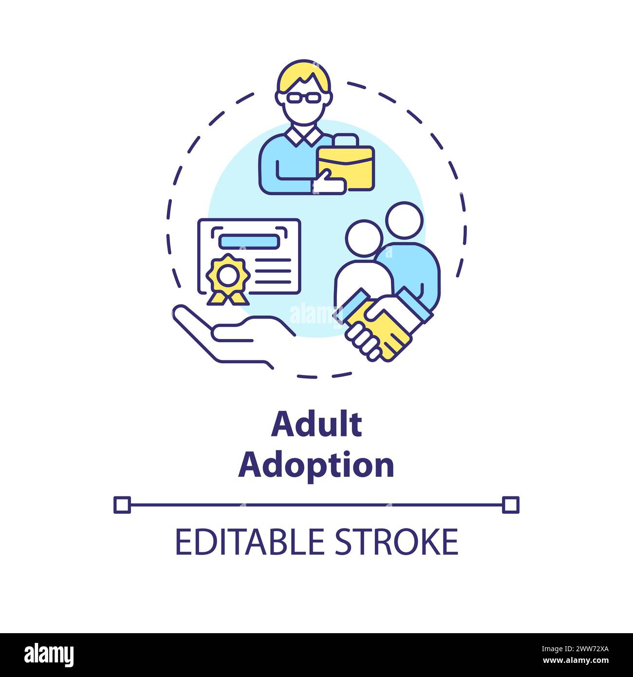 Adult adoption multi color concept icon Stock Vector Image & Art - Alamy