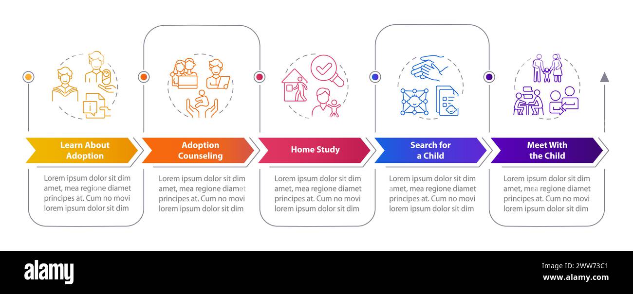 Adoption multi color rectangle infographic template mobile app screen Stock Vector Image & Art ...