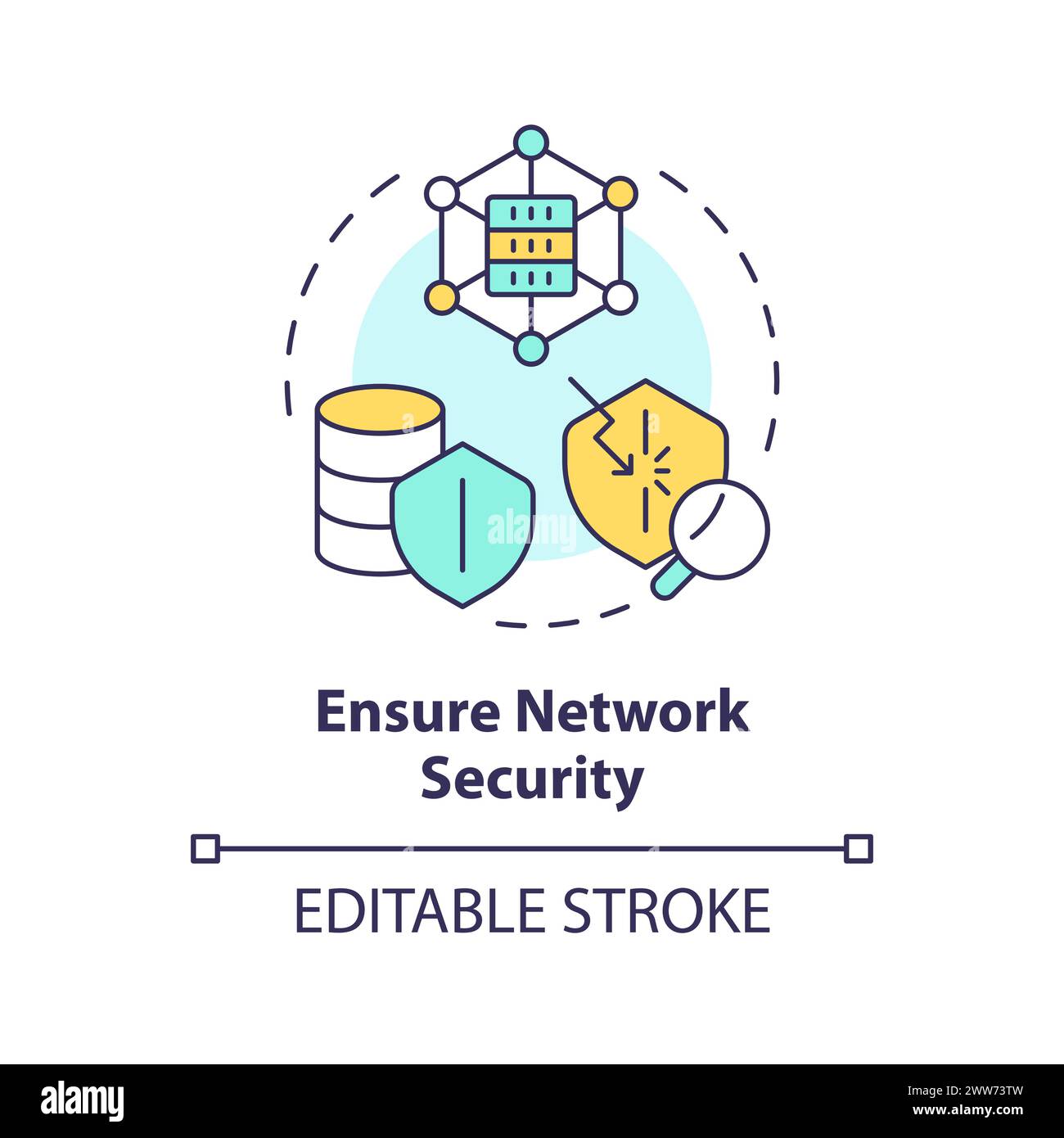 Network security multi color concept icon Stock Vector Image & Art - Alamy