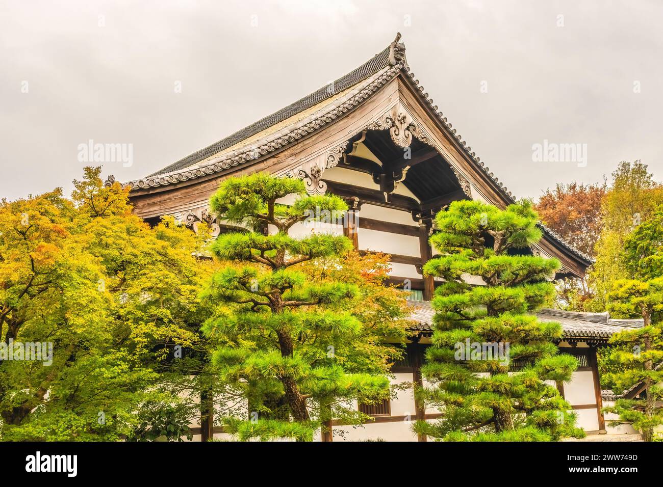 Colorful Fall Leaves Sanmon Gate Tofuku-Ji Buddhist Temple Kyoto Stock ...