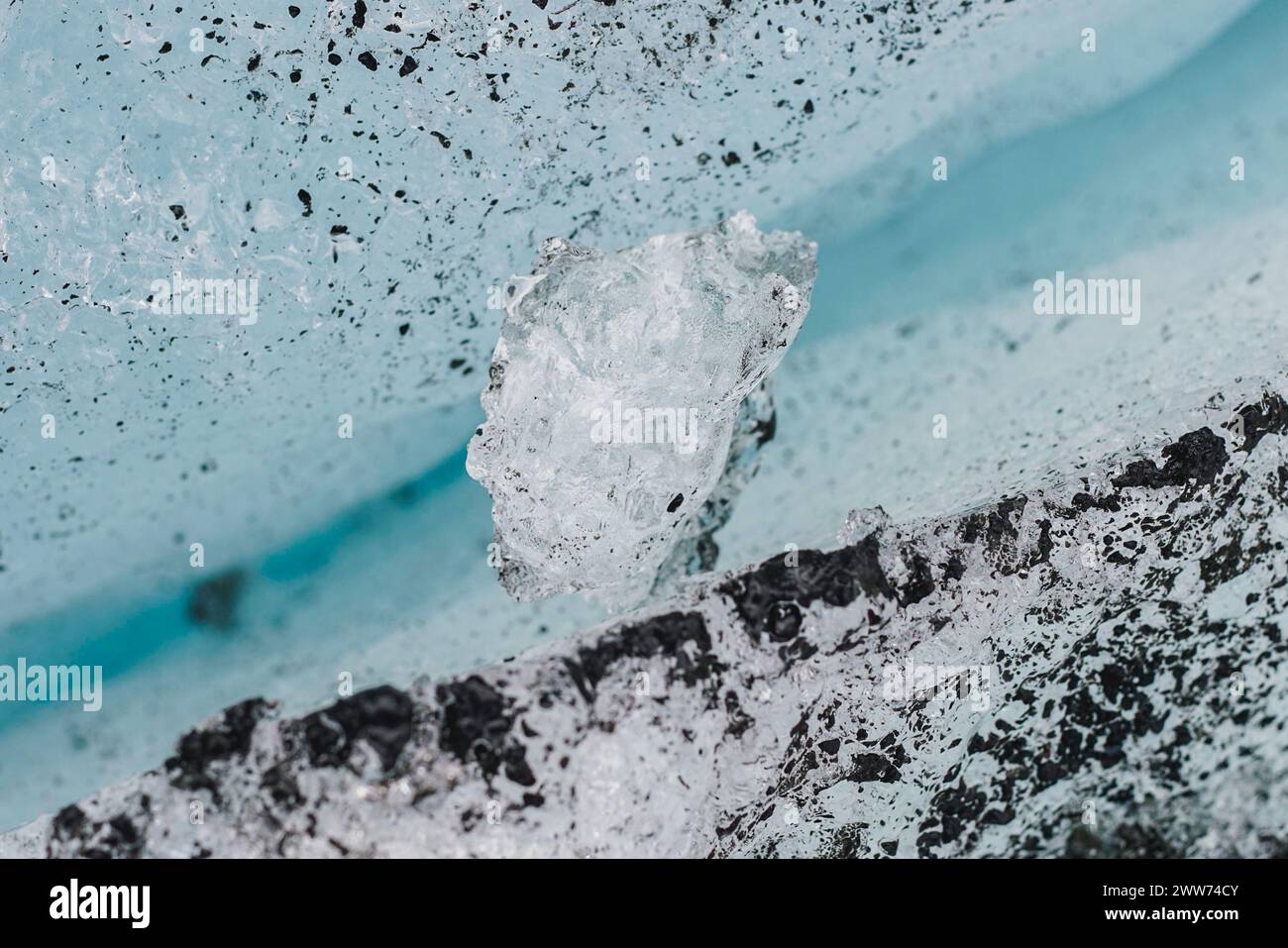 Ice diamond stuck in a blue crack on an Icelandic glacier Stock Photo ...
