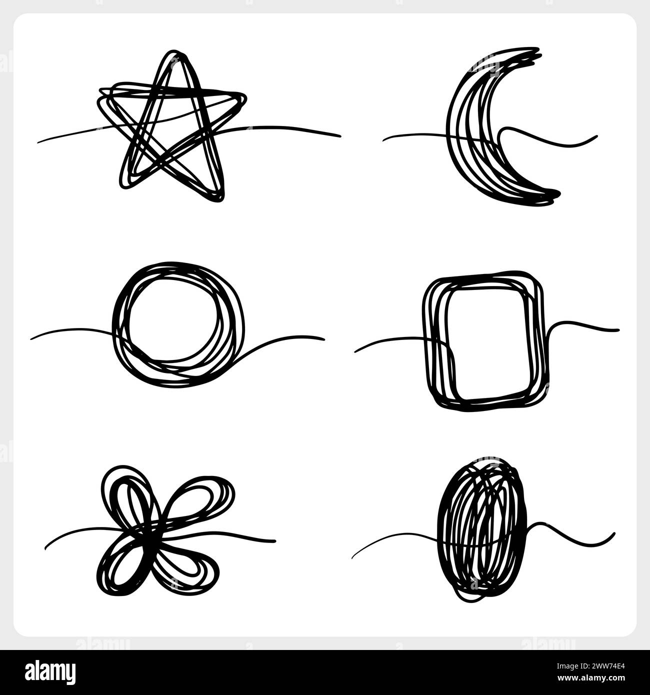 Square hand drawn line Black and White Stock Photos & Images - Alamy