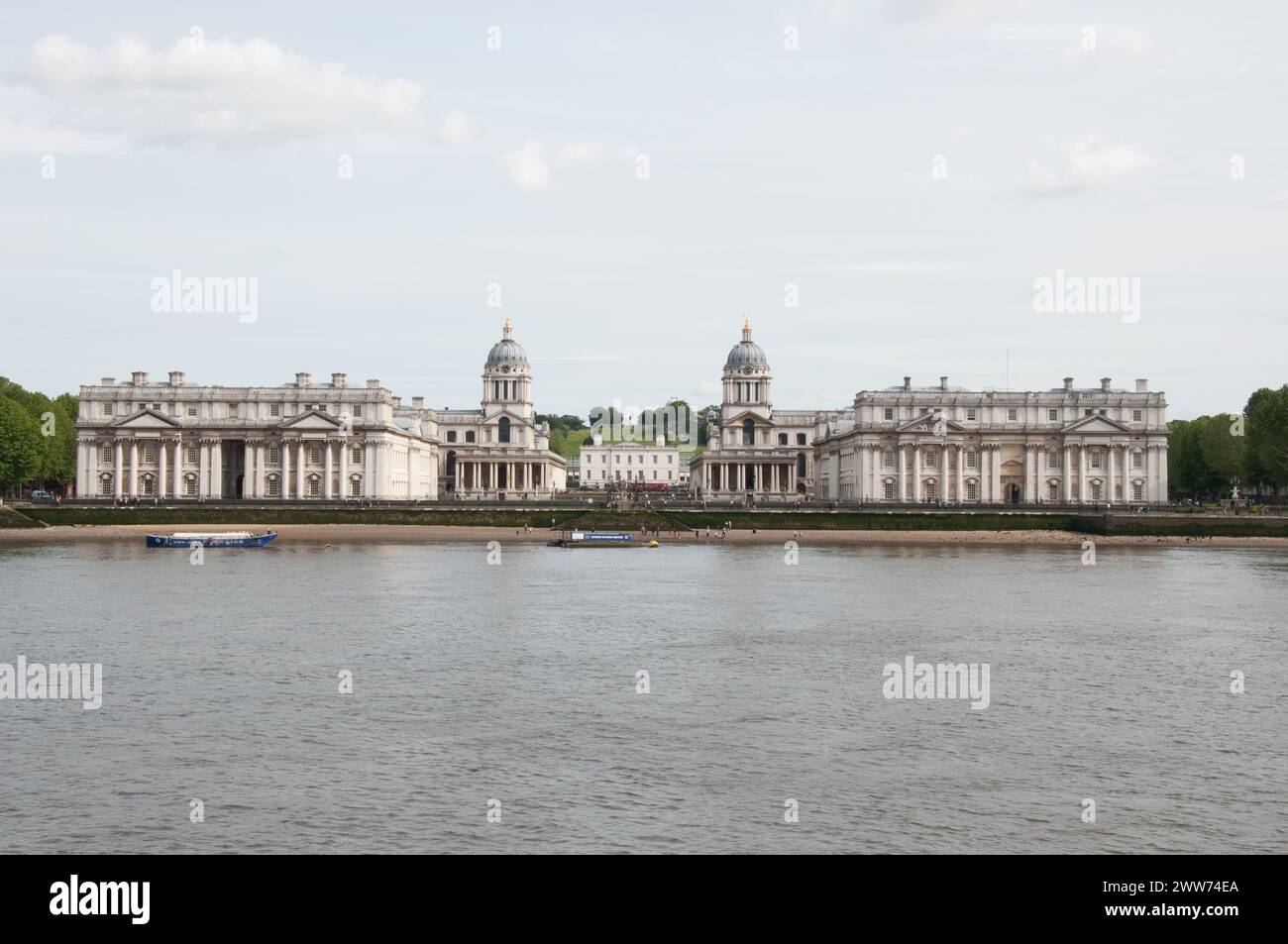The Royal Naval College from across the River Thames, Greenwich, South ...
