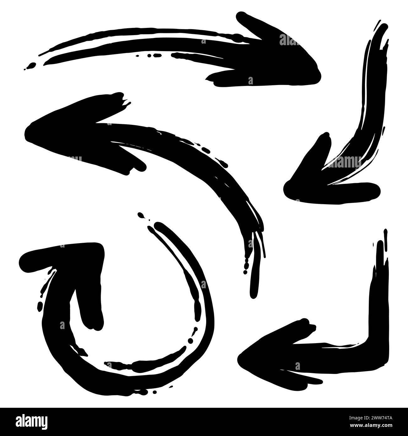 hand drawn arrow like blood splash. Thin Black Line Abstract Doodle ...