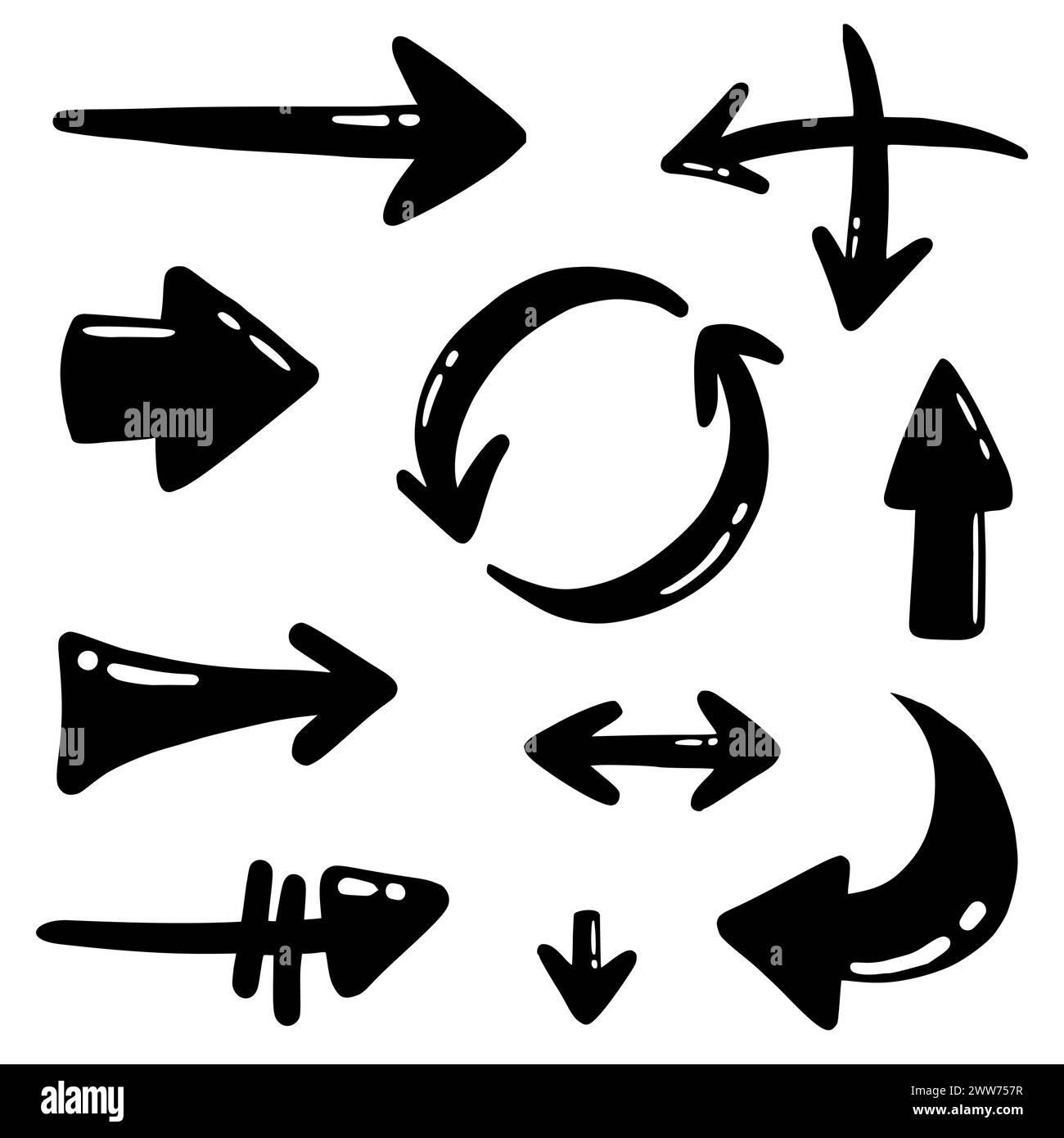 Abstract Doodle Arrows Thin Line Black in many collections. Arrow Sign ...