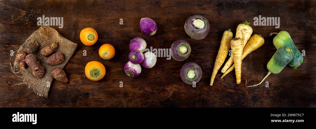 Ancient root vegetables: Jerusalem artichoke, radish, turnip, parsnip ...