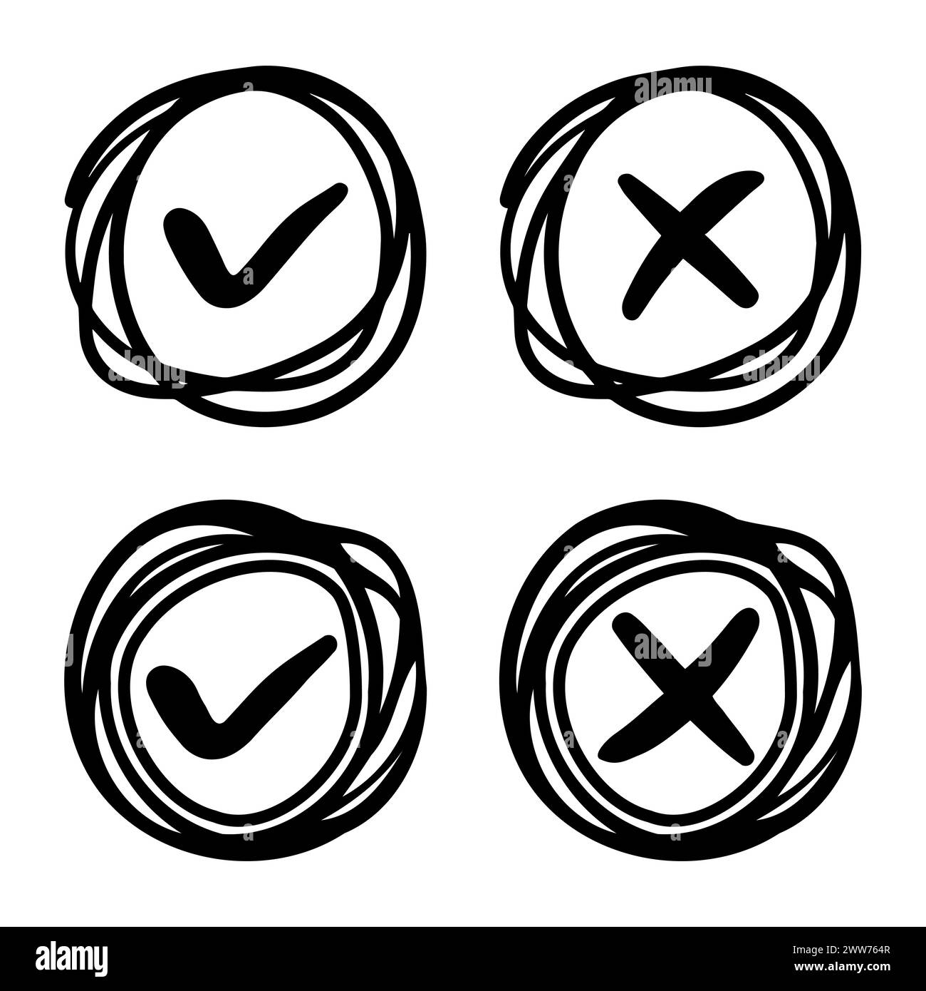 hand drawn Doodle abstract of Checkmark icon in Vector illustration Stock Vector Image & Art - Alamy