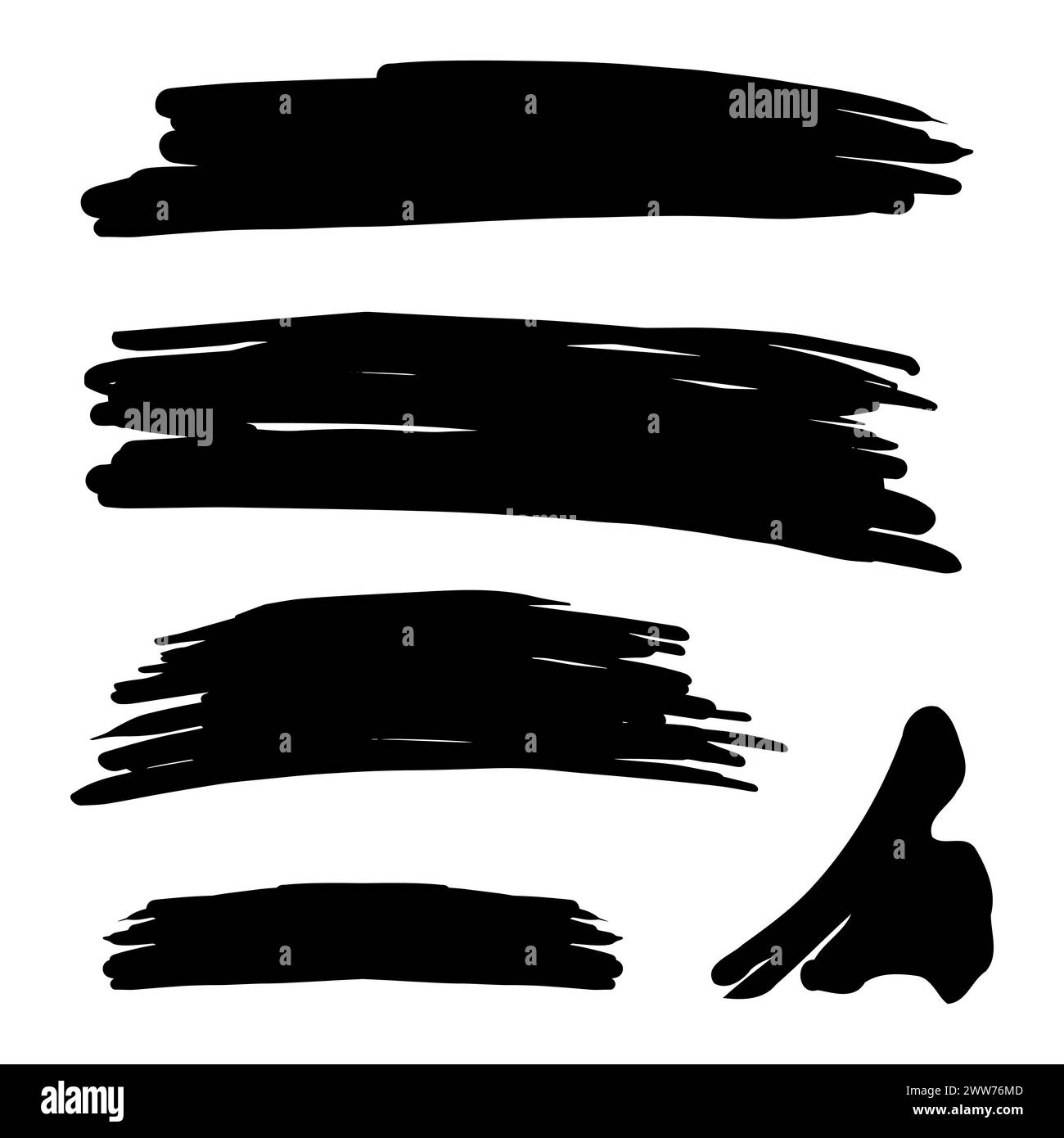 Vector Brush strokes. Grunge design elements. Paintbrush set. Rectangle ...