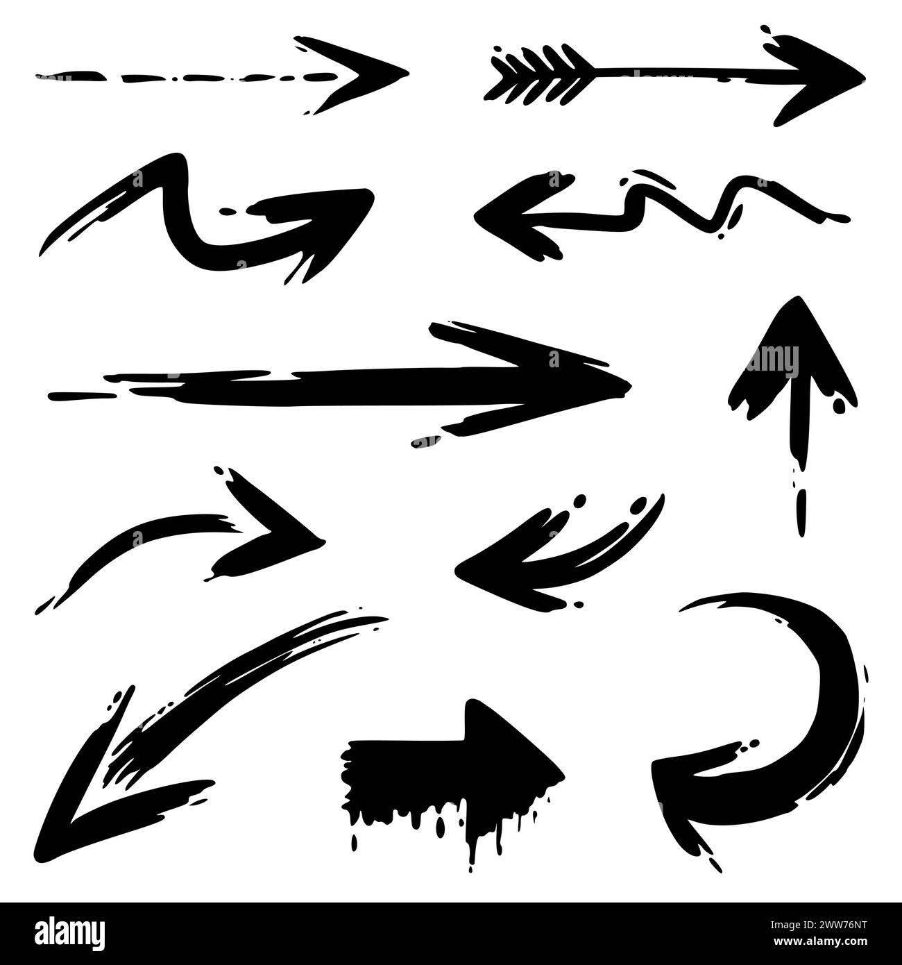 Abstract Doodle Arrows Thin Line Black in many collections. Arrow Sign ...