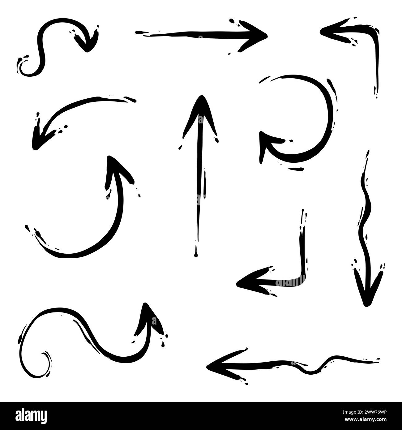 hand drawn arrow like blood splash. Thin Black Line Abstract Doodle ...