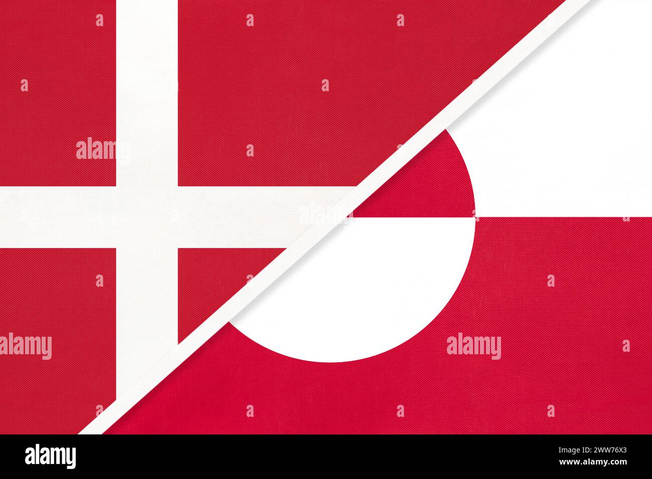 Denmark and Greenland symbol of country. Danish vs Greenlandic national ...