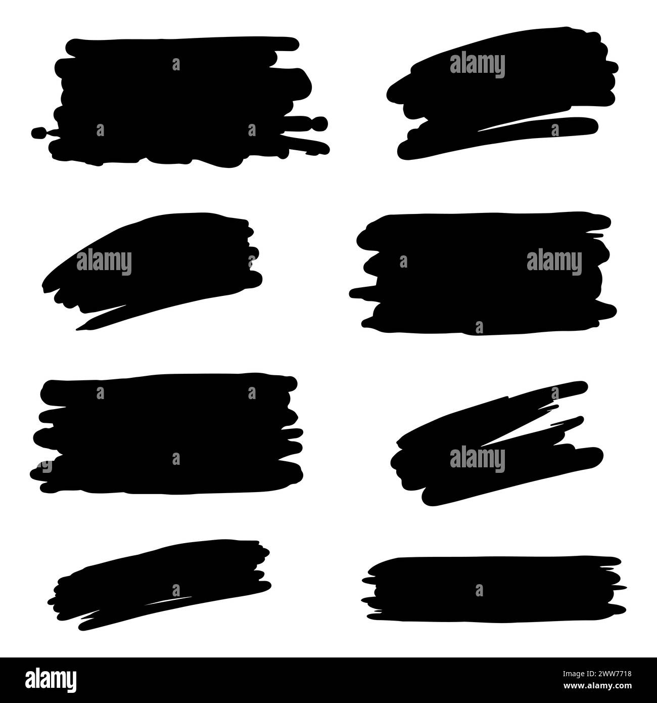 Vector Brush strokes. Grunge design elements. Paintbrush set. Rectangle ...