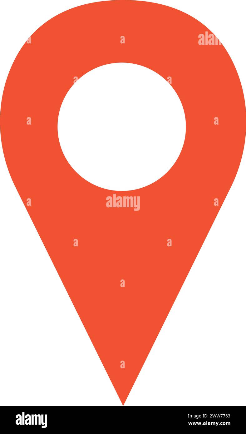 Red geo pin color icon. Map navigation symbol isolated on white ...