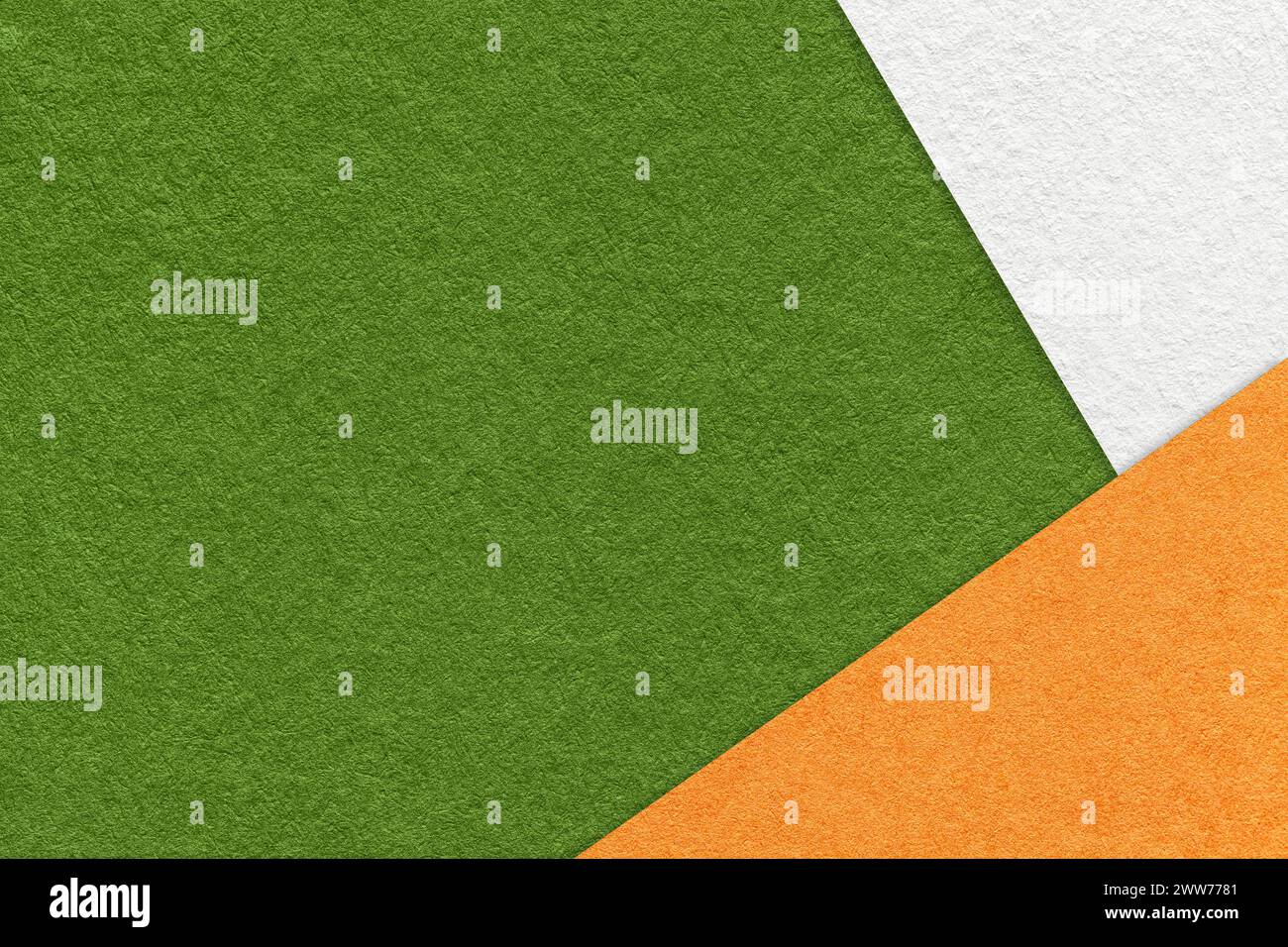 Texture of craft bright green color paper background with white and ...