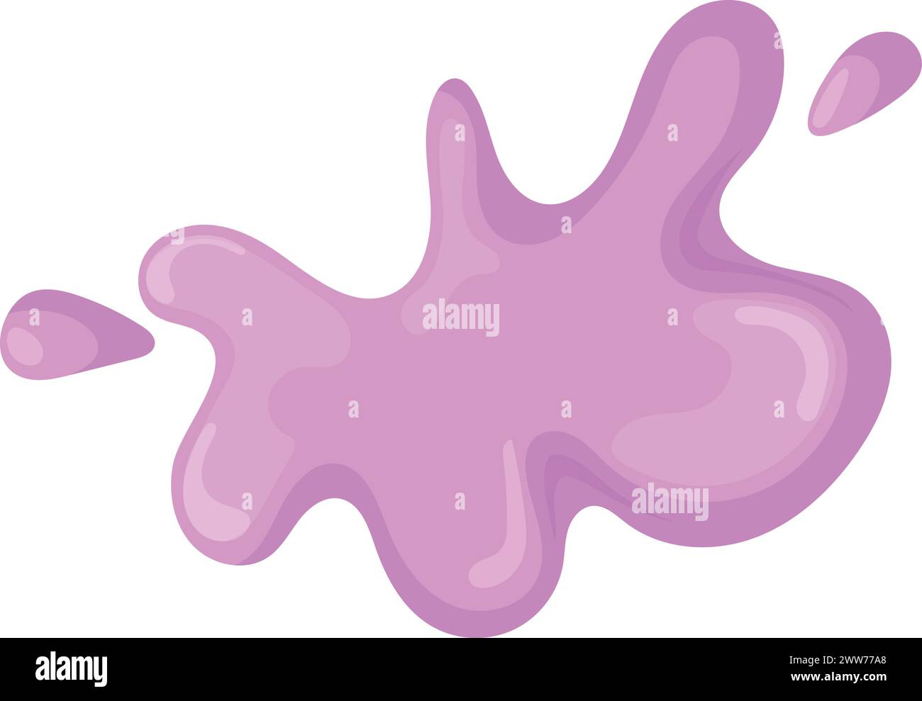 Gum splash. Pink glossy paint cartoon spot isolated on white background ...