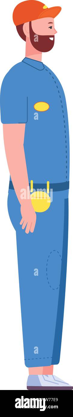 Back view auto mechanic Stock Vector Images - Alamy