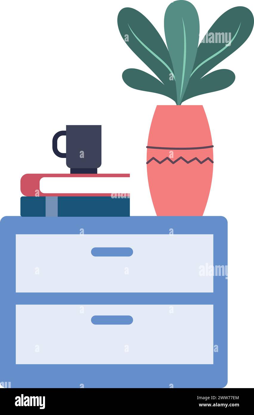 Room drawer furniture icon. Cabinet color interior element isolated on ...