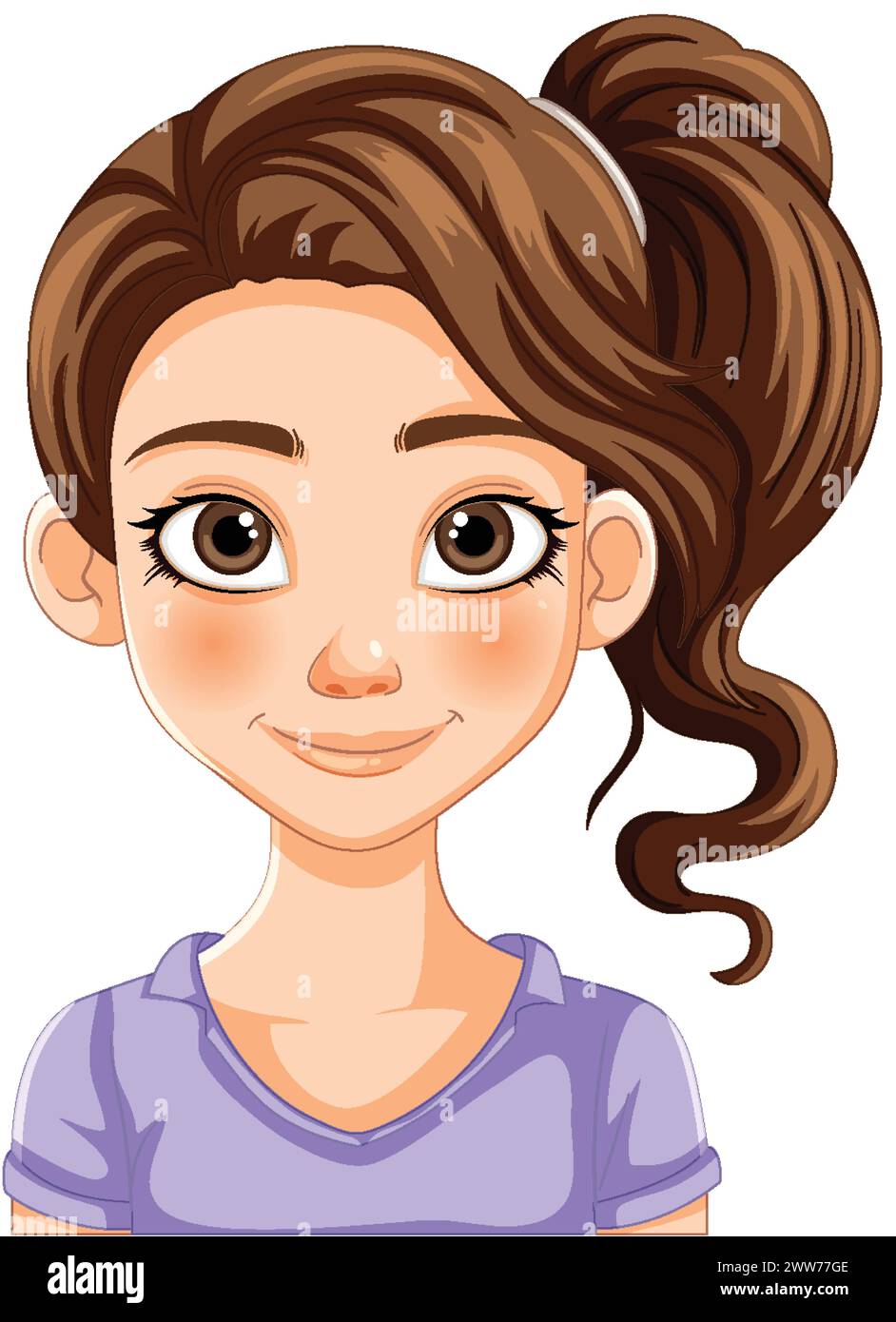 Brown ponytail Stock Vector Images - Alamy