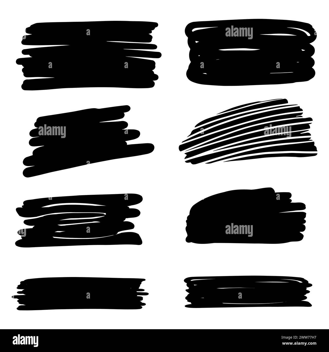 Vector Brush strokes. Grunge design elements. Paintbrush set. Rectangle ...