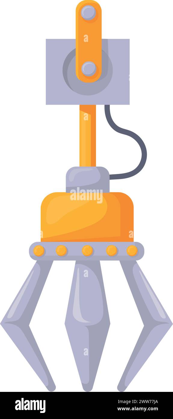 Robotic claw grabbing tool for toy game machine isolated on white ...