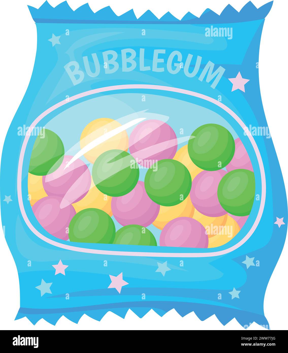Gum balls pack cartoon icon. Colorful candy isolated on white ...