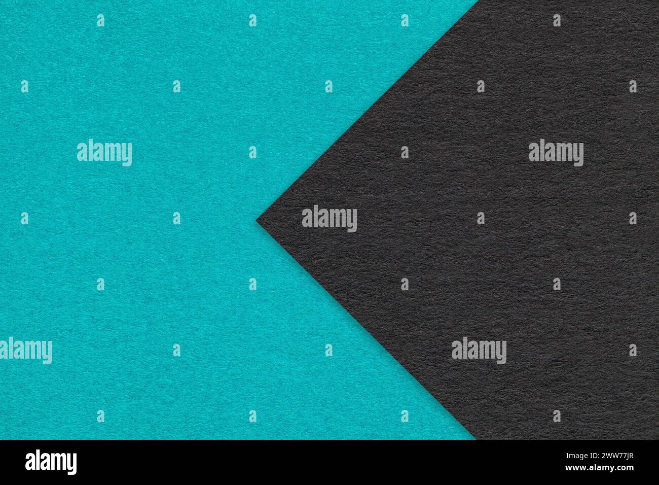 Texture of cerulean paper background, half two colors with black arrow ...