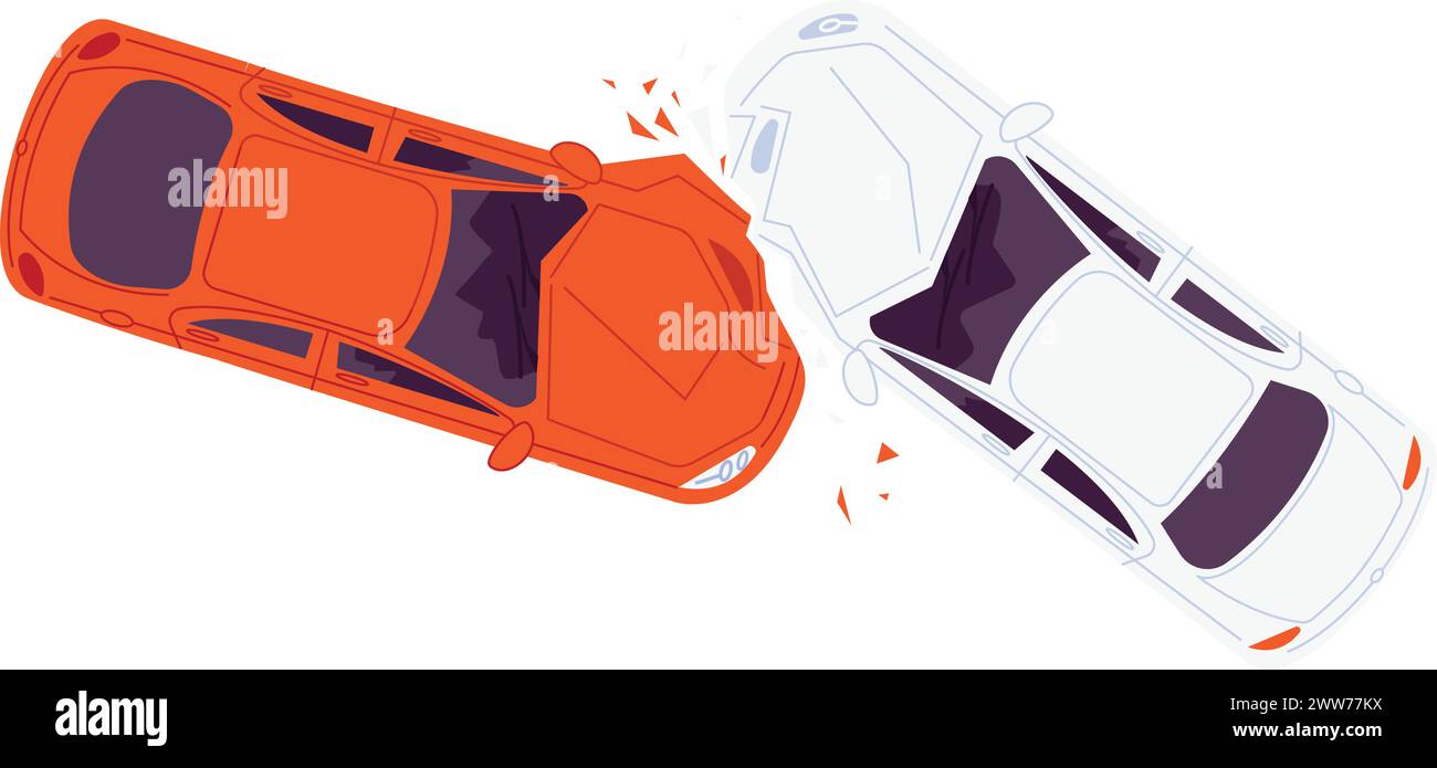 Car crash icon. Auto accident top view isolated on white background ...