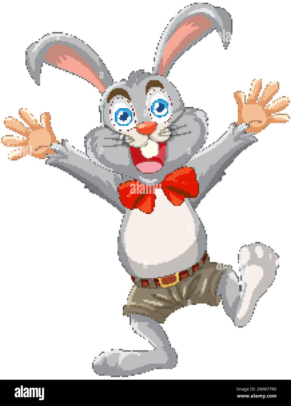Happy rabbit character celebrating with a wide smile Stock Vector Image ...