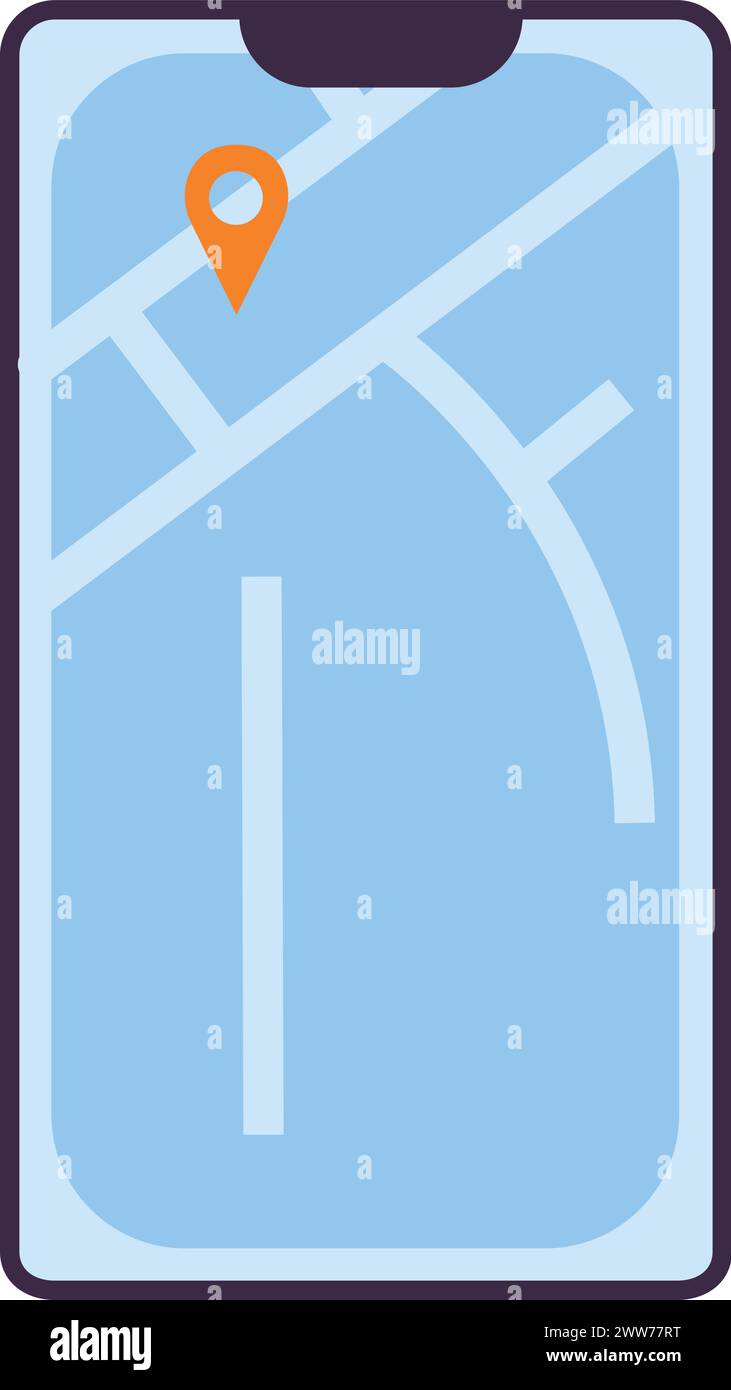 Geo location app on smartphone screen. Travel destination. Vector ...