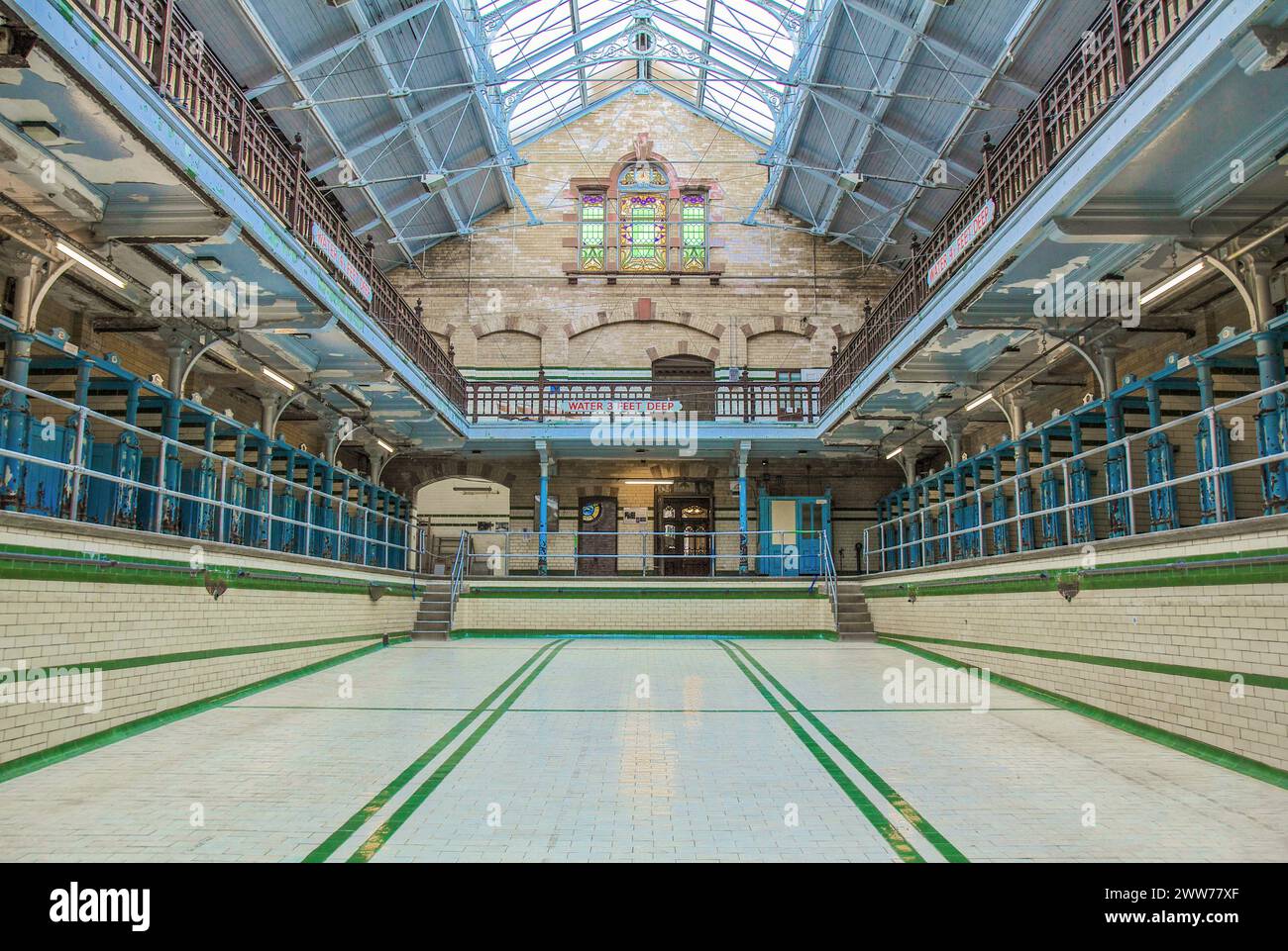 The empty swimming pool at Victoria Baths, Manchester Stock Photo - Alamy