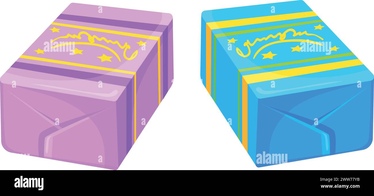 Candy cube wrap. Sweet fruit cartoon icon isolated on white background ...