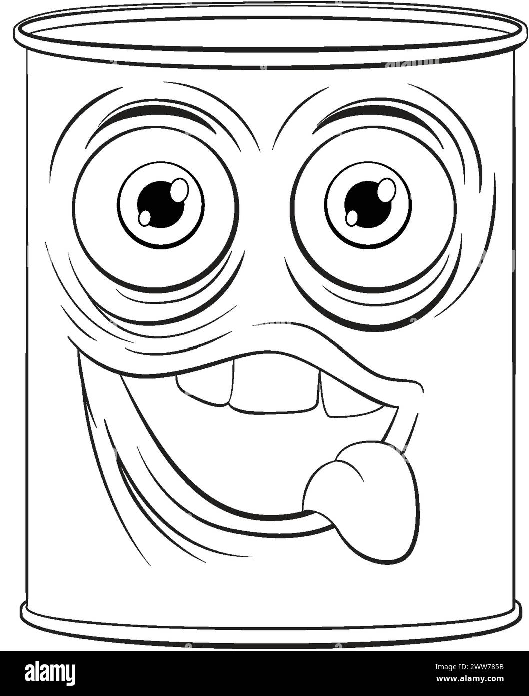 A cheerful tin can with a lively face Stock Vector Image & Art - Alamy