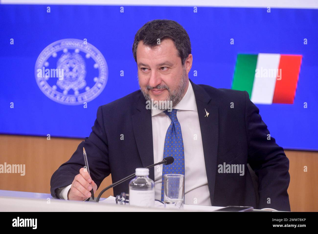 Italy, Rome, March 21, 2024 : Chigi Palace, presentation of the ...