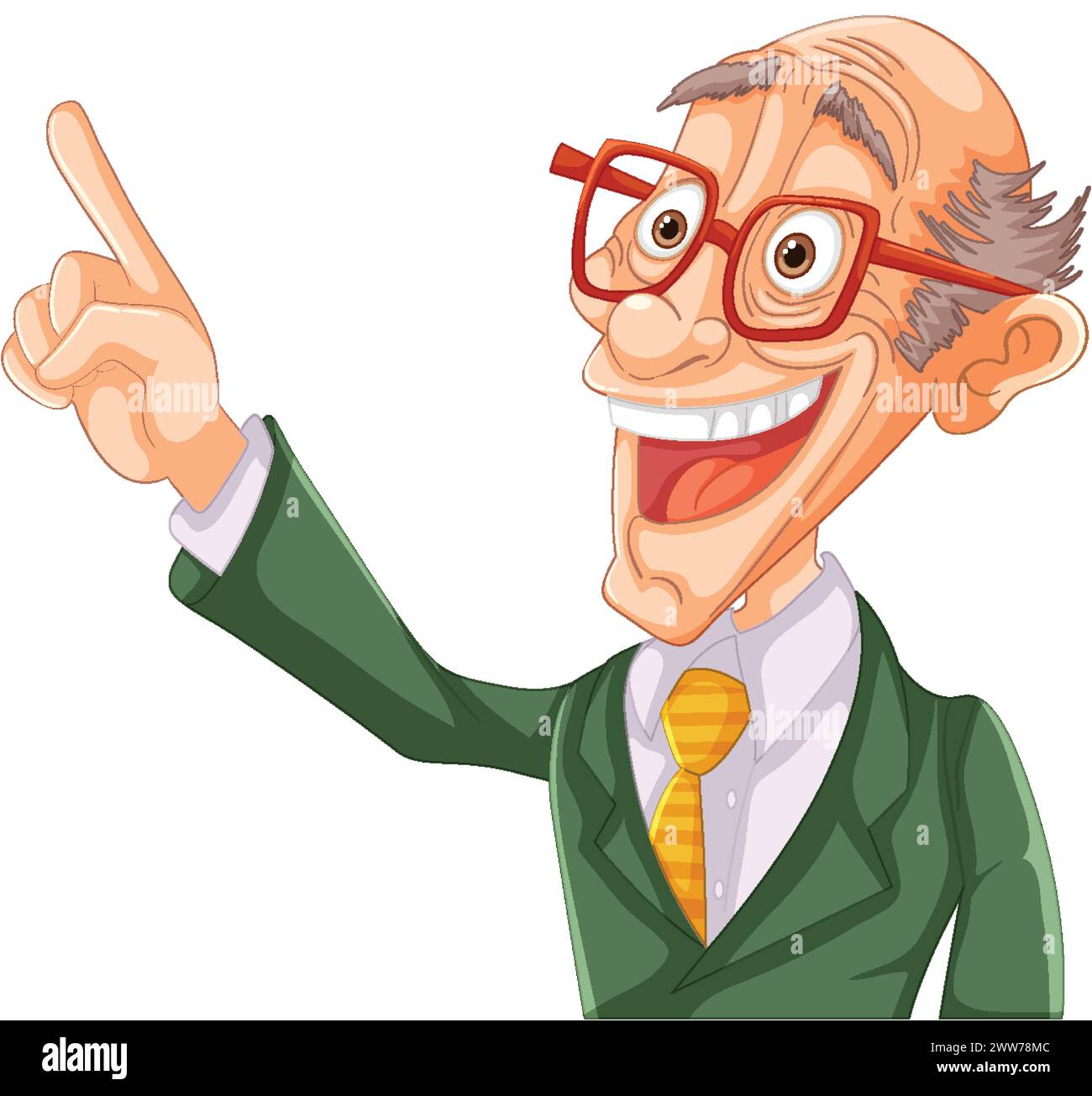 Animated professor character gesturing with enthusiasm Stock Vector ...