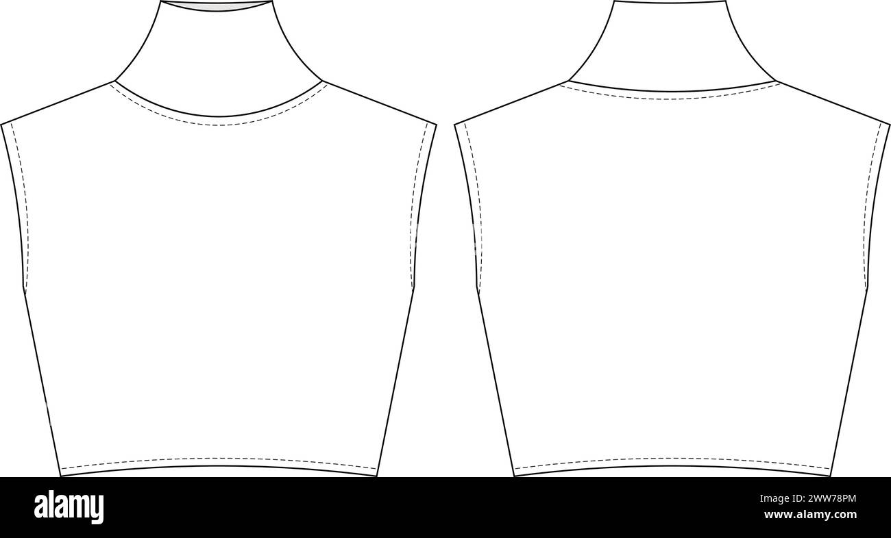 turtleneck high neck sleeveless crop cropped elastic fit tank top ...