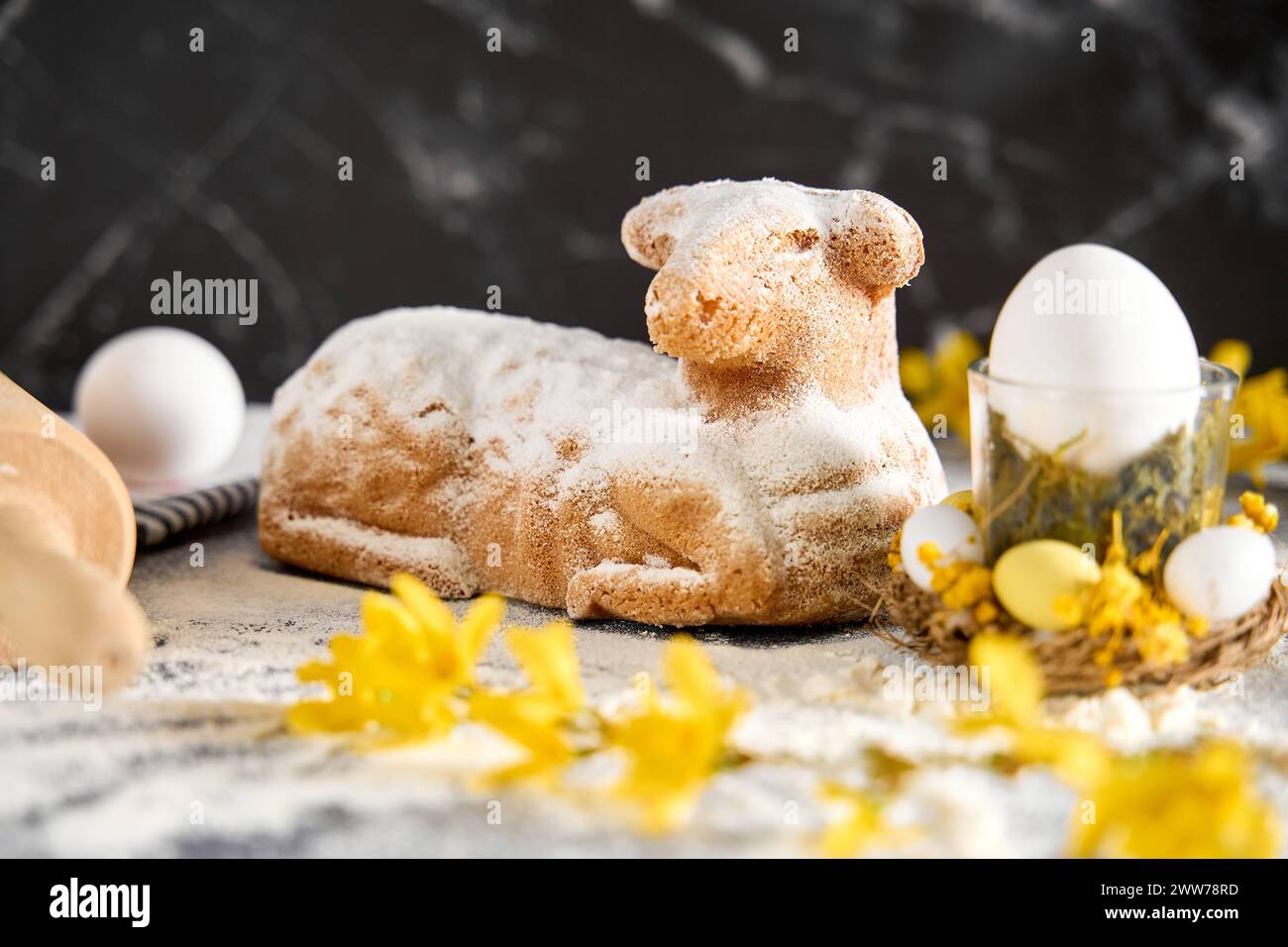 Augsburg, Bavaria, Germany - March 22, 2024: Traditional Easter lamb as ...