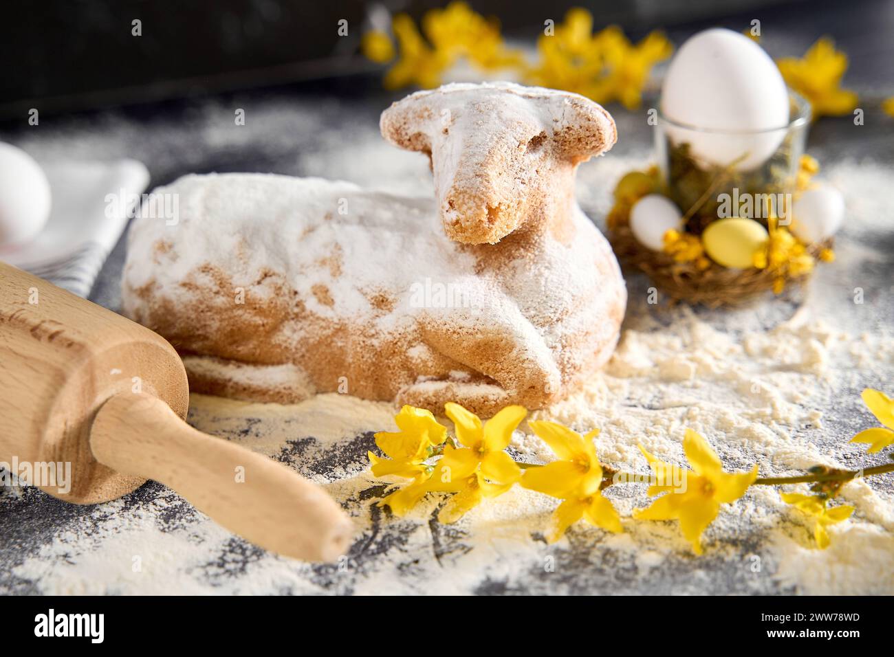 Augsburg, Bavaria, Germany - March 22, 2024: Traditional Easter lamb as ...