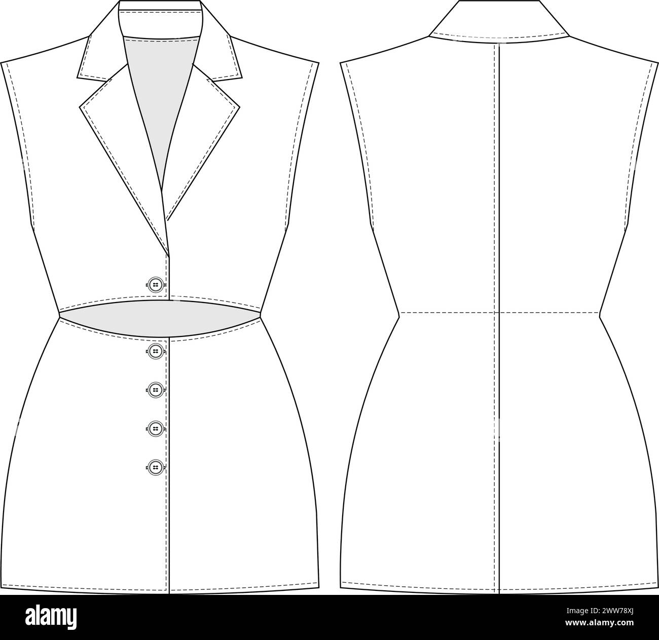 sleeveless collared v neck buttoned with low-cut mini short shirt ...