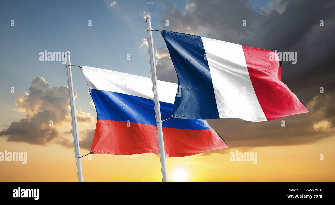 Russia france flag hi-res stock photography and images - Alamy