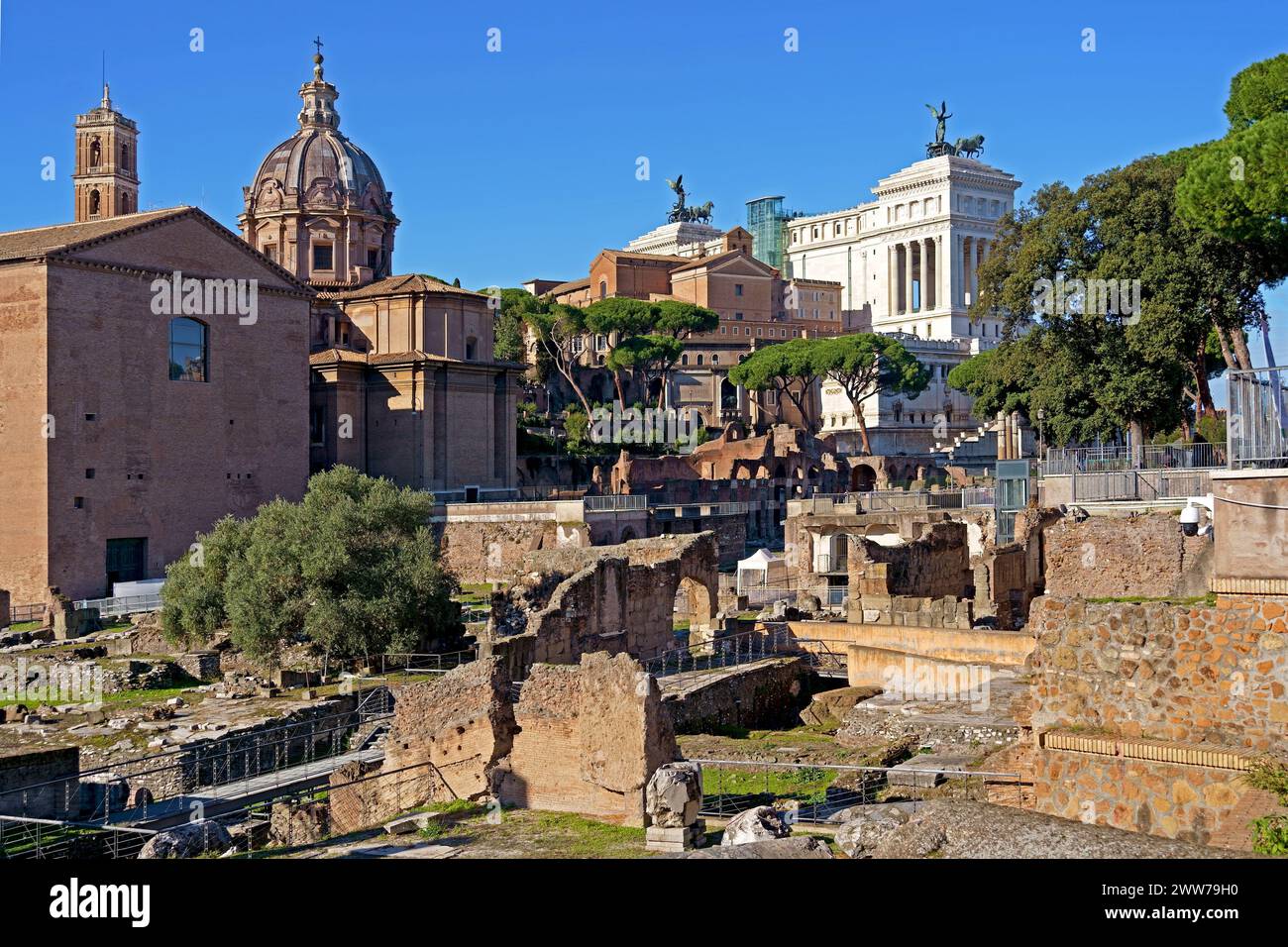 Ruins of the roman Forum from the Palatine Hill Stock Photo - Alamy