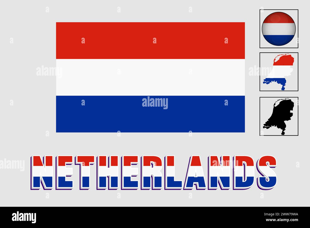 Netherlands flag and map in a vector graphic Stock Vector Image & Art - Alamy