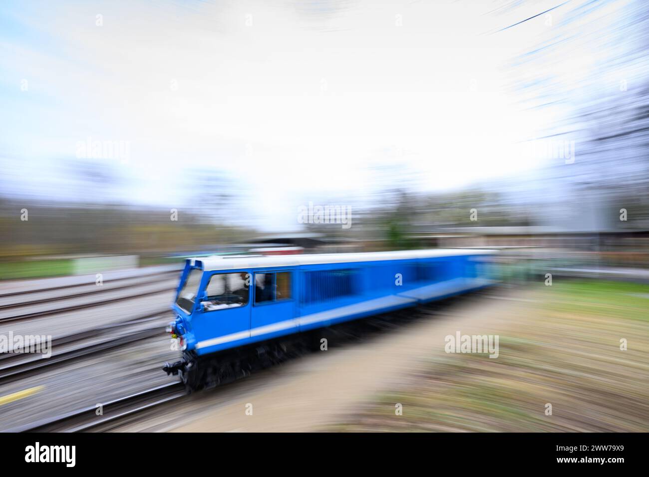 22 March 2024, Saxony, Dresden: The electric locomotive EA02 of the ...