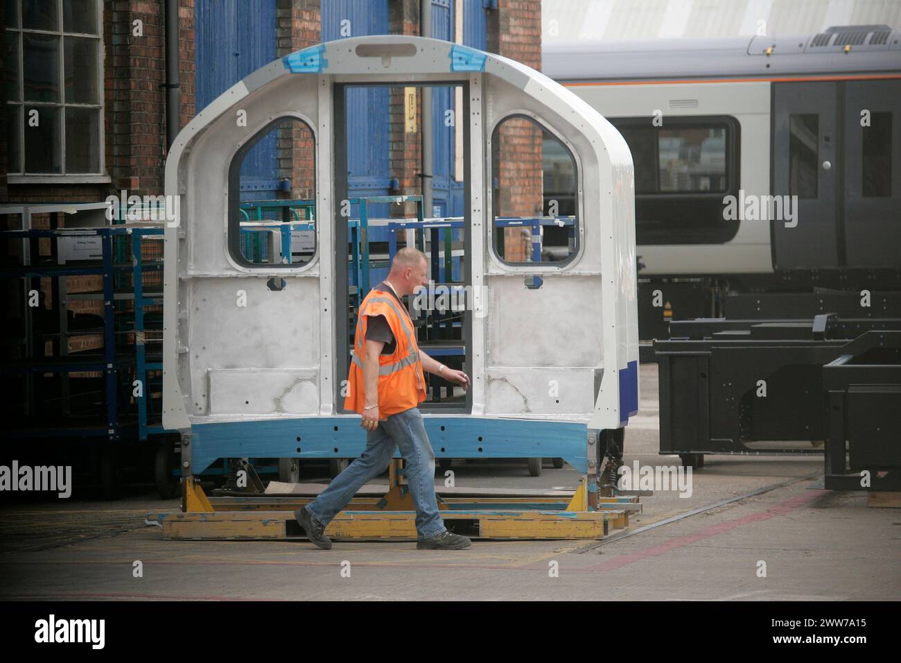 File photo showing trains being made at Bombardier's Derby factory ...