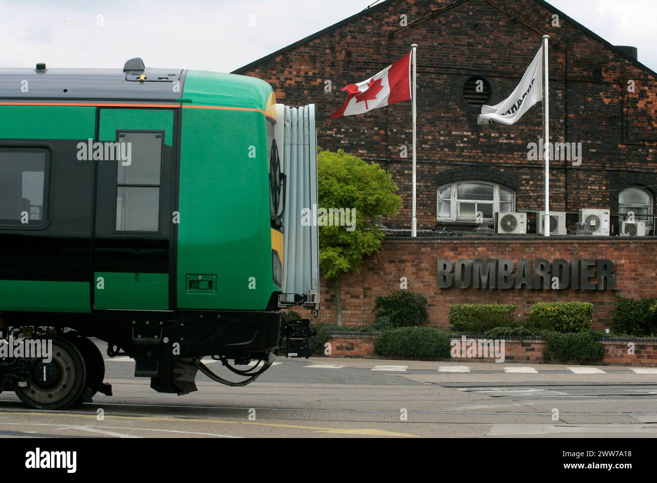 File photo showing trains being made at Bombardier's Derby factory ...