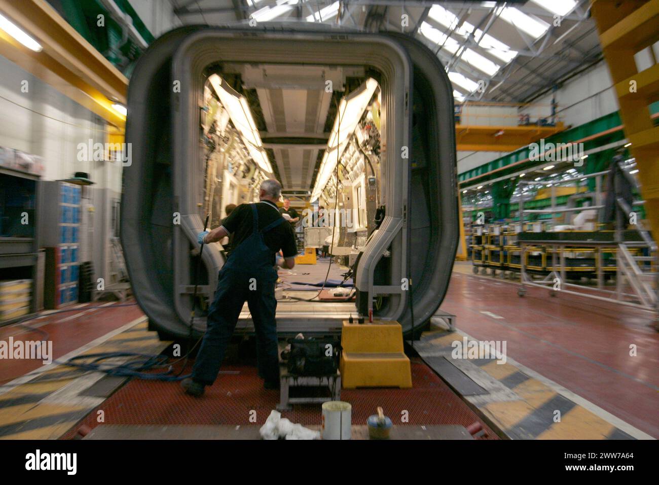 File photo showing trains being made at Bombardier's Derby factory ...