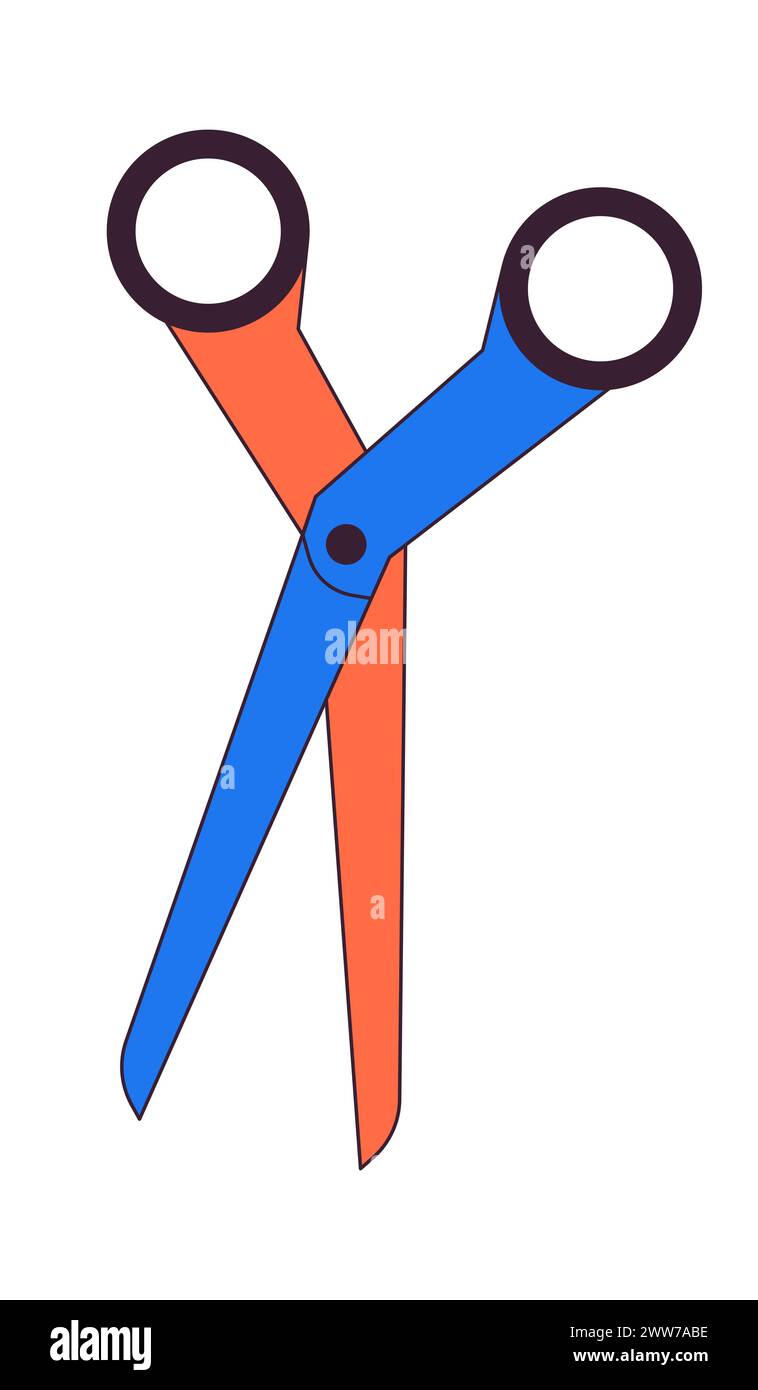 Open sharp scissors 2D linear cartoon object Stock Vector Image & Art ...